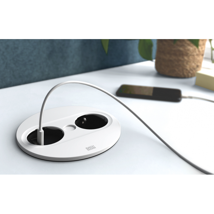 Bachmann Twist 2 okrągłe gniazdo kuchenne białe